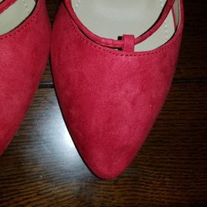 Shoes | Ballet Flats Pointy Toe Red Lace Ups | Poshmark